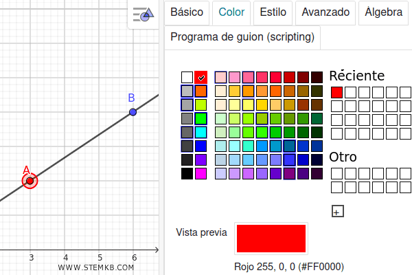 El color de los puntos en GeoGebra | es.stemkb.com